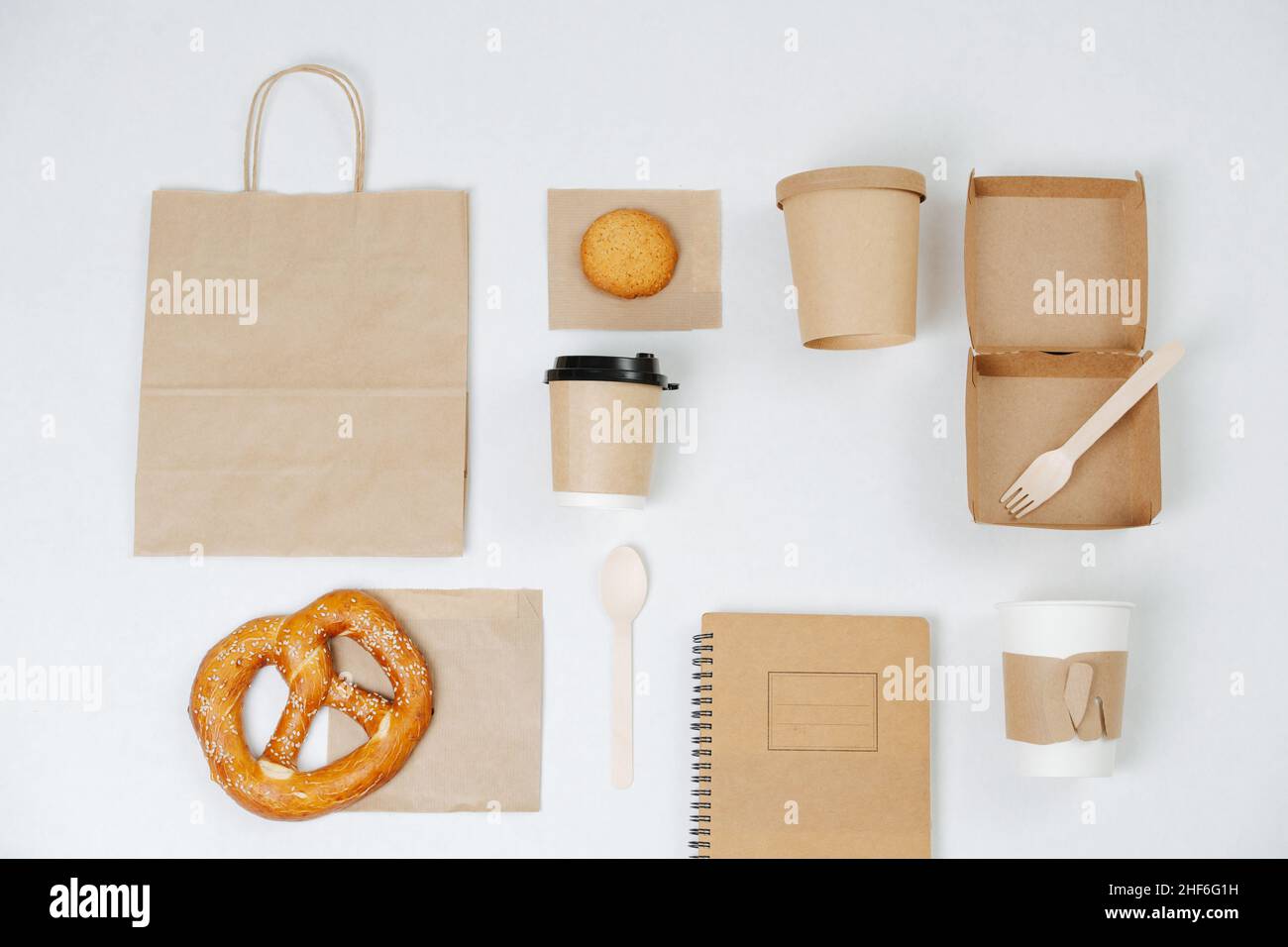 Paper eco friendly items in composition. Carton compostable products ...