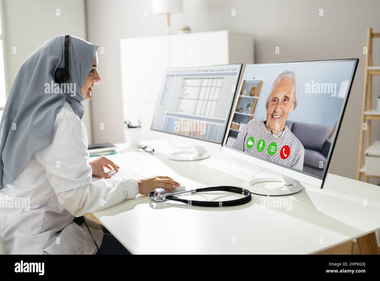 Doctor Telehealth Video Call With Patient. Telemedicine Conference ...