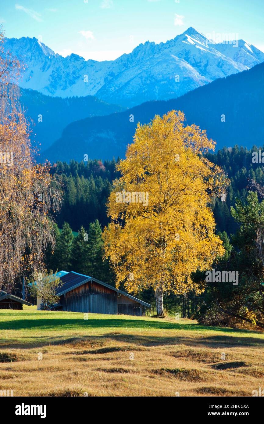 Germany, Bavaria, Upper Bavaria, alps, Mittenwald, Seefelder Spitze ...