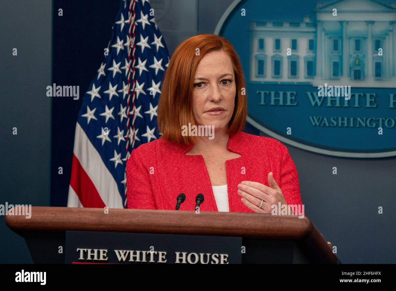 Press Secretary Jen Psaki gives a press briefing in the James Brady ...