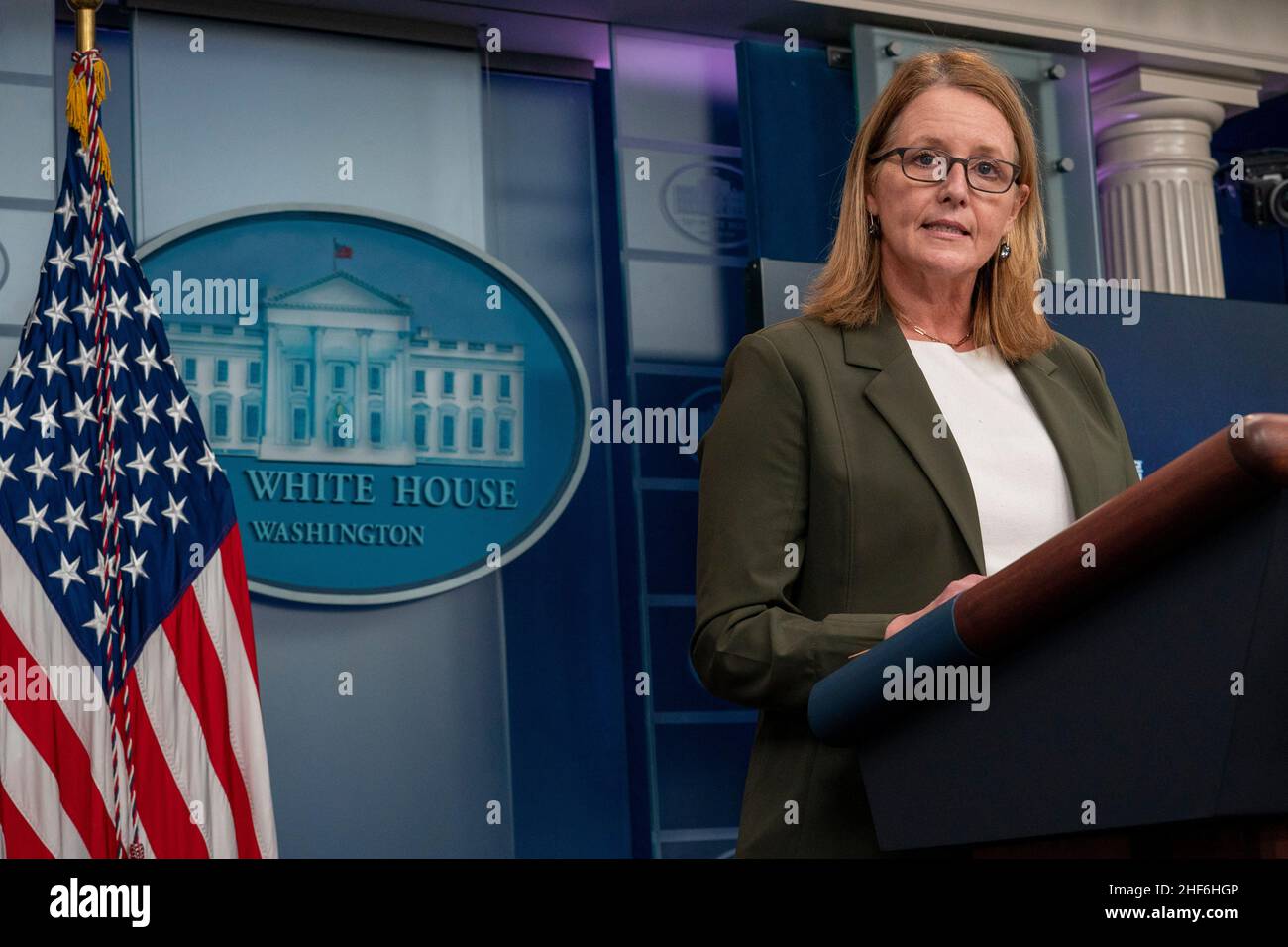 FEMA Administrator Deanne Criswell joins Press Secretary Jen Psaki at a ...