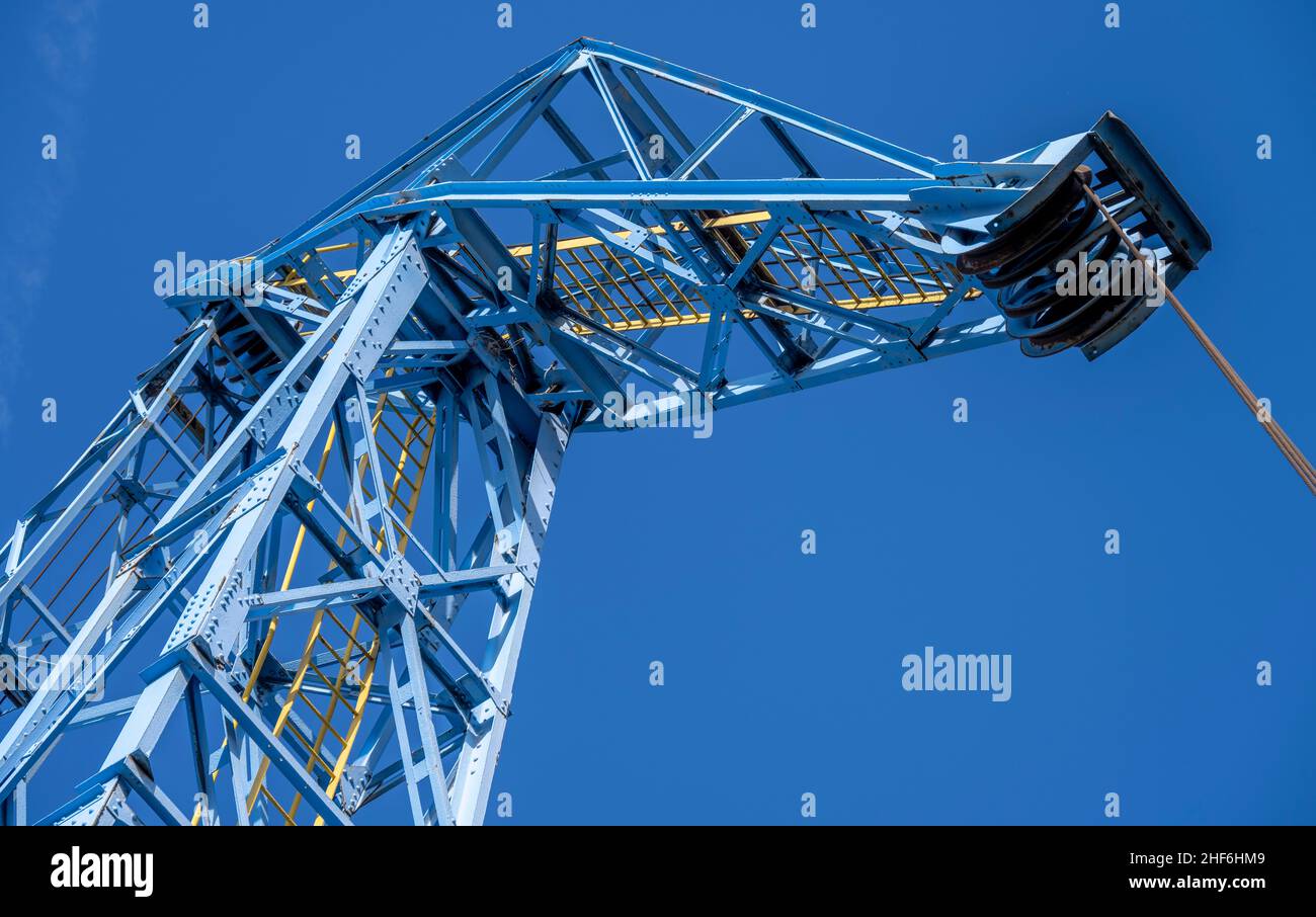 blue crane, blue sky, harbor Stock Photo - Alamy