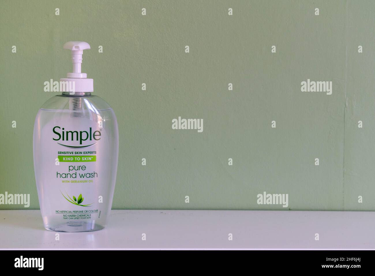 Hull, UK - 25 August 2019: Simple handwash with, a hand soap that is ...