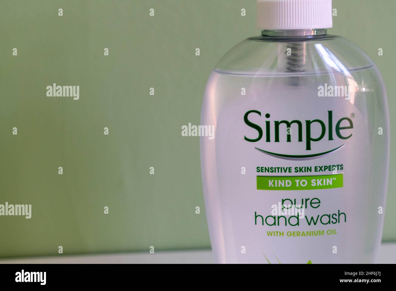 Hull, UK - 25 August 2019: Simple handwash with, a hand soap that is ...