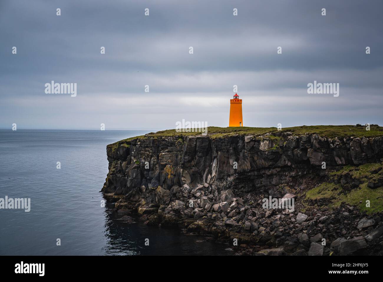 Lighthouse, Holmsberg Lighthouse, Iceland Stock Photo - Alamy