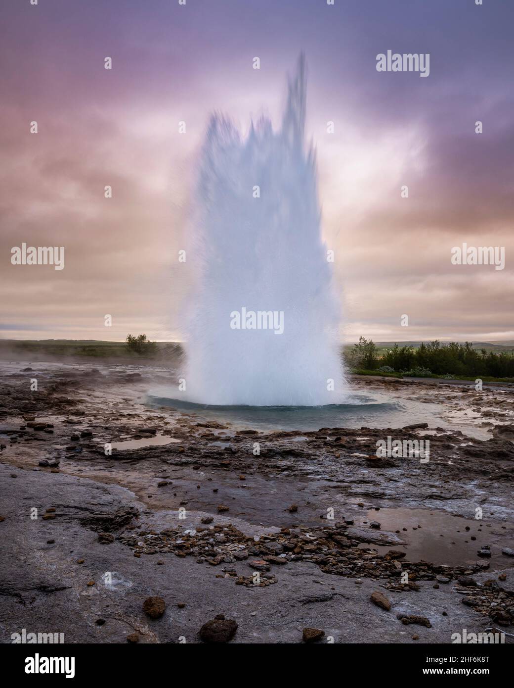 Geothermal area, Geysir, Strokkur, Haukadalur, Iceland Stock Photo - Alamy