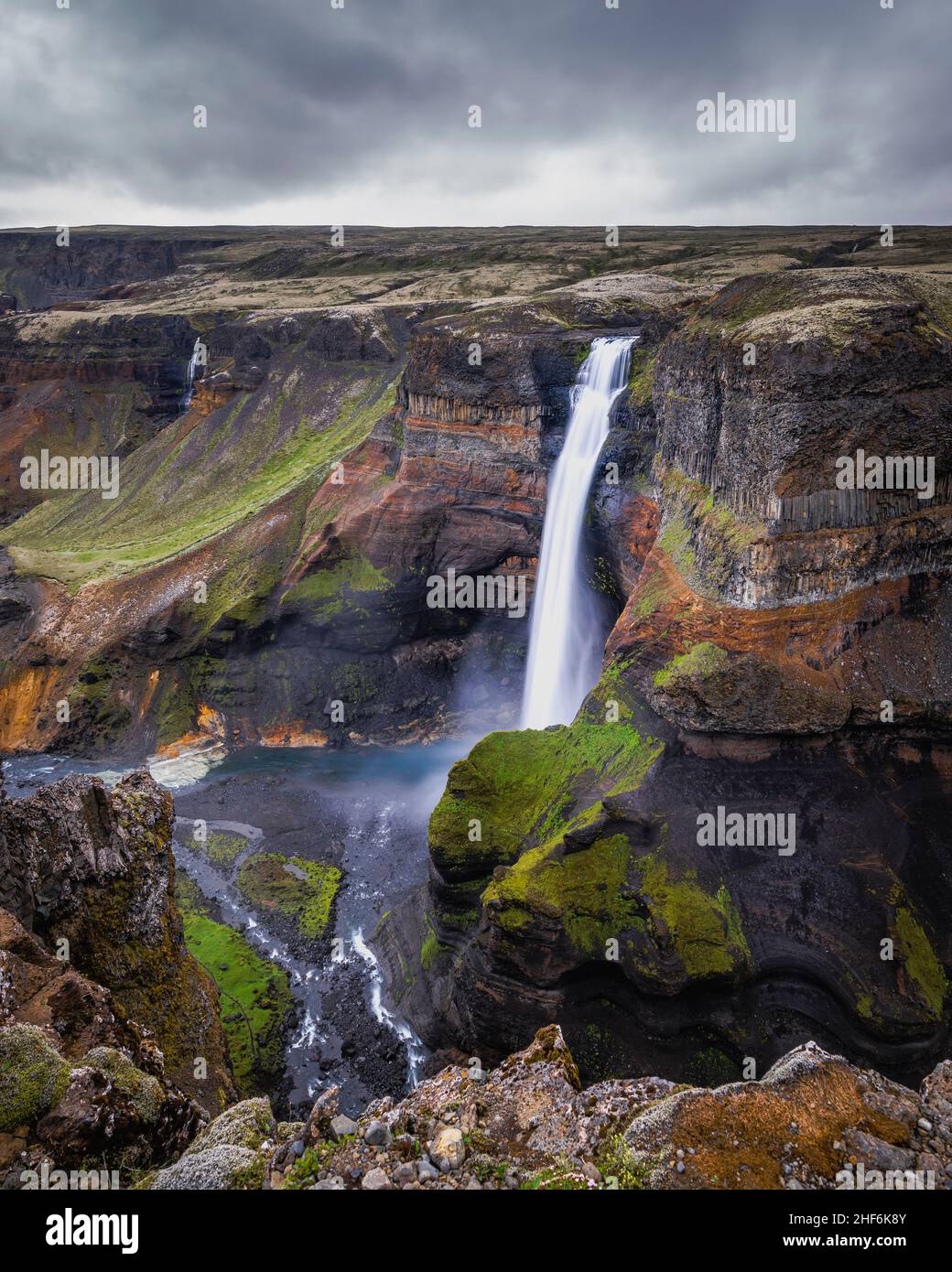 Waterfall, Haifoss, Iceland Stock Photo - Alamy