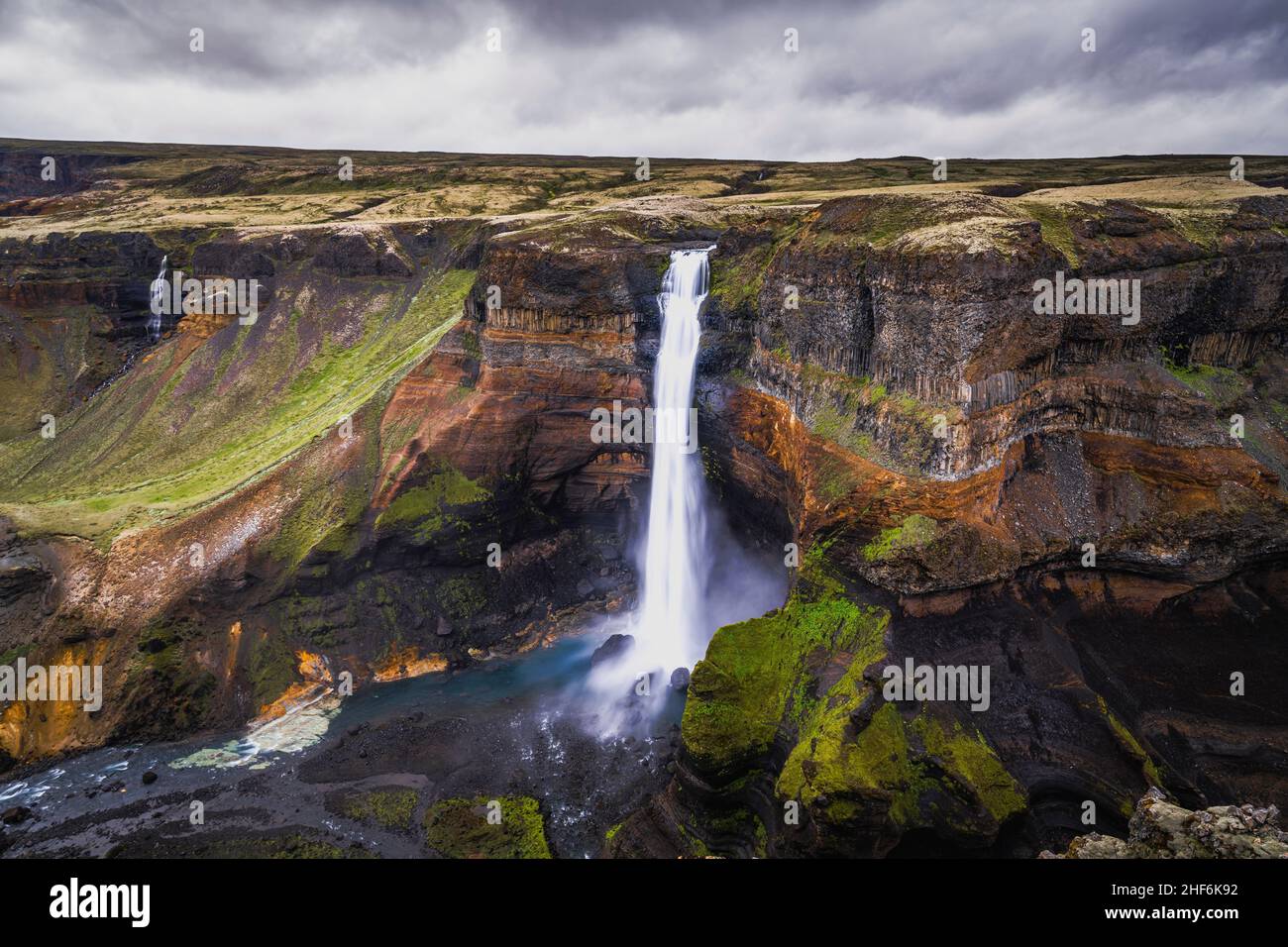 Waterfall, Haifoss, Iceland Stock Photo - Alamy