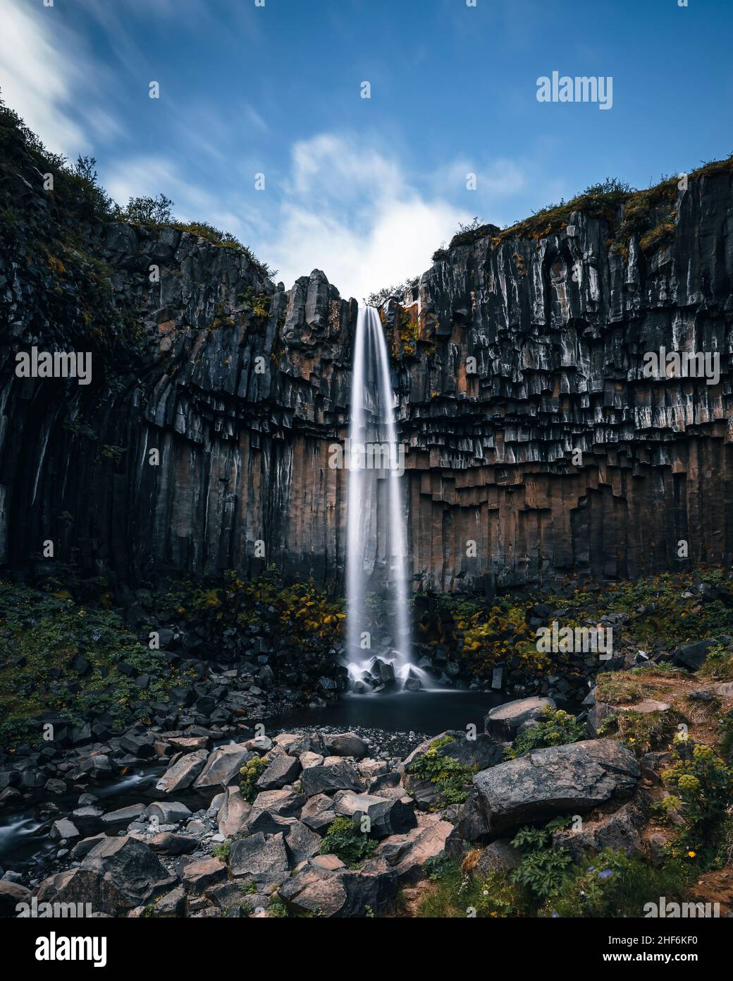 Waterfall, Svartifoss, Basalt Columns, Iceland Stock Photo - Alamy