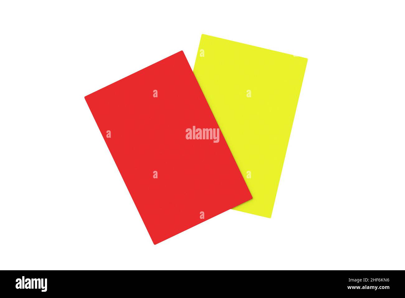Yellow and red cards for playing soccer isolated on white background ...