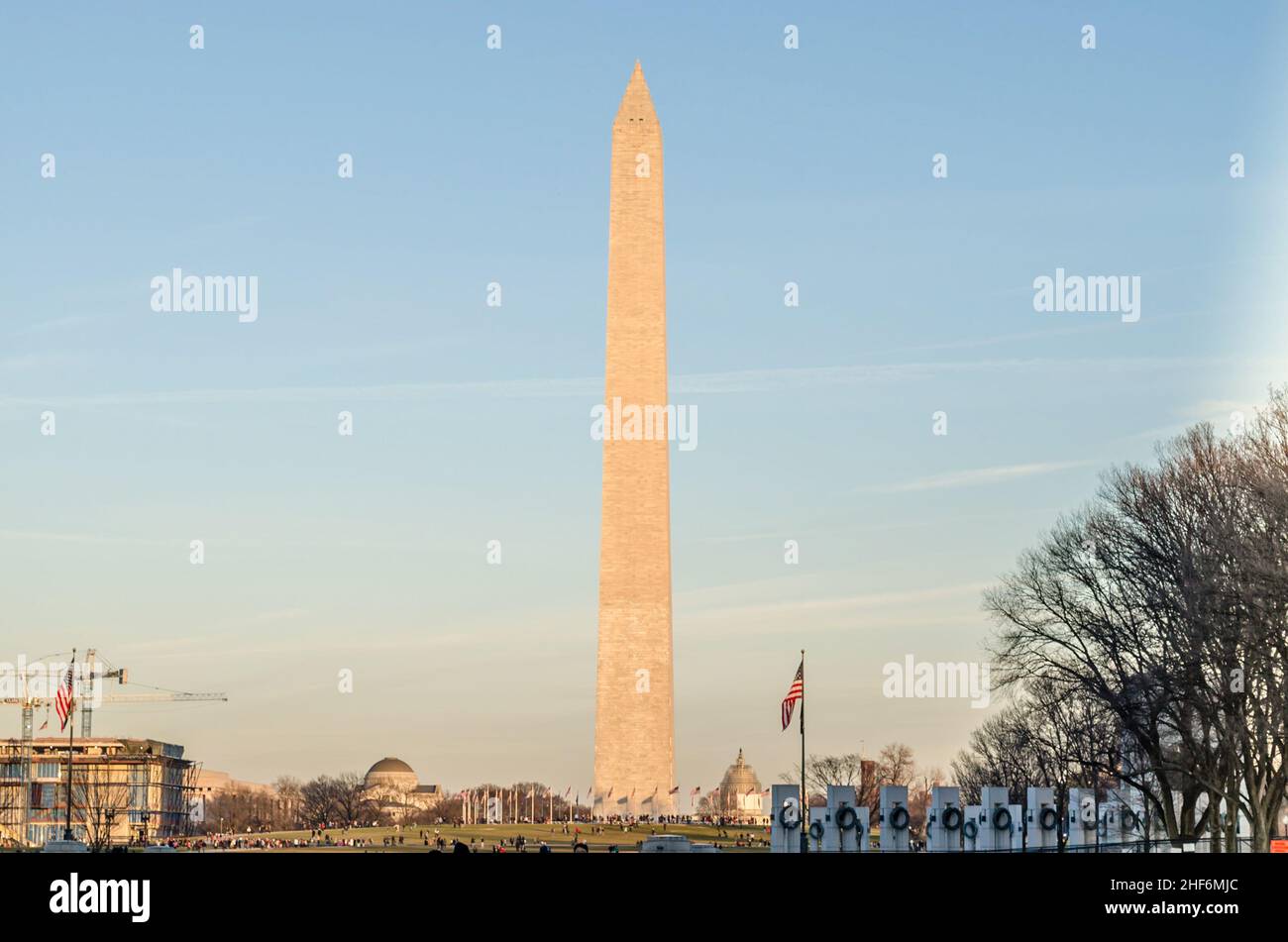 The Washington Monument at Sunset. An Obelisk within the National Mall ...