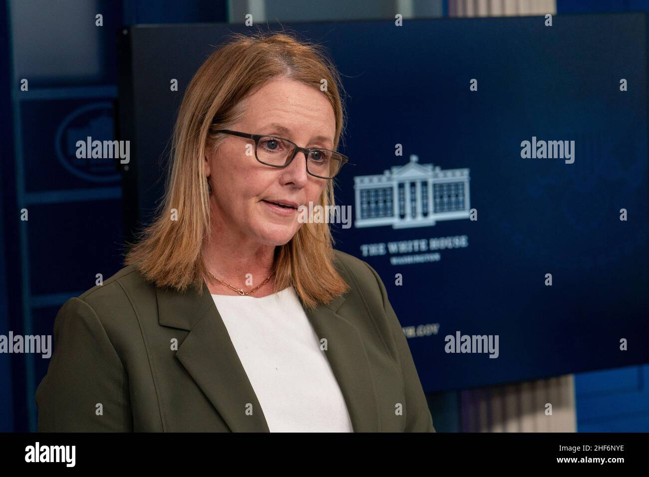 FEMA Administrator Deanne Criswell joins Press Secretary Jen Psaki at a ...