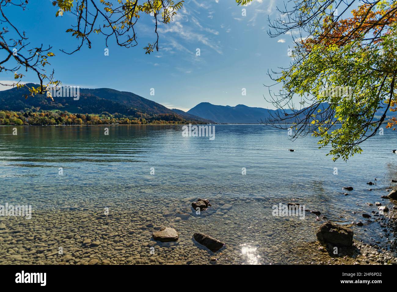 The bavarian lake Tegernsee, a tourism hotsport in the autumn season ...
