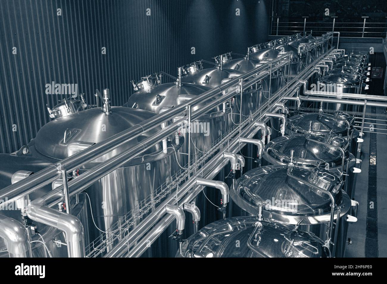Craft beer production line in private microbrewery Stock Photo - Alamy