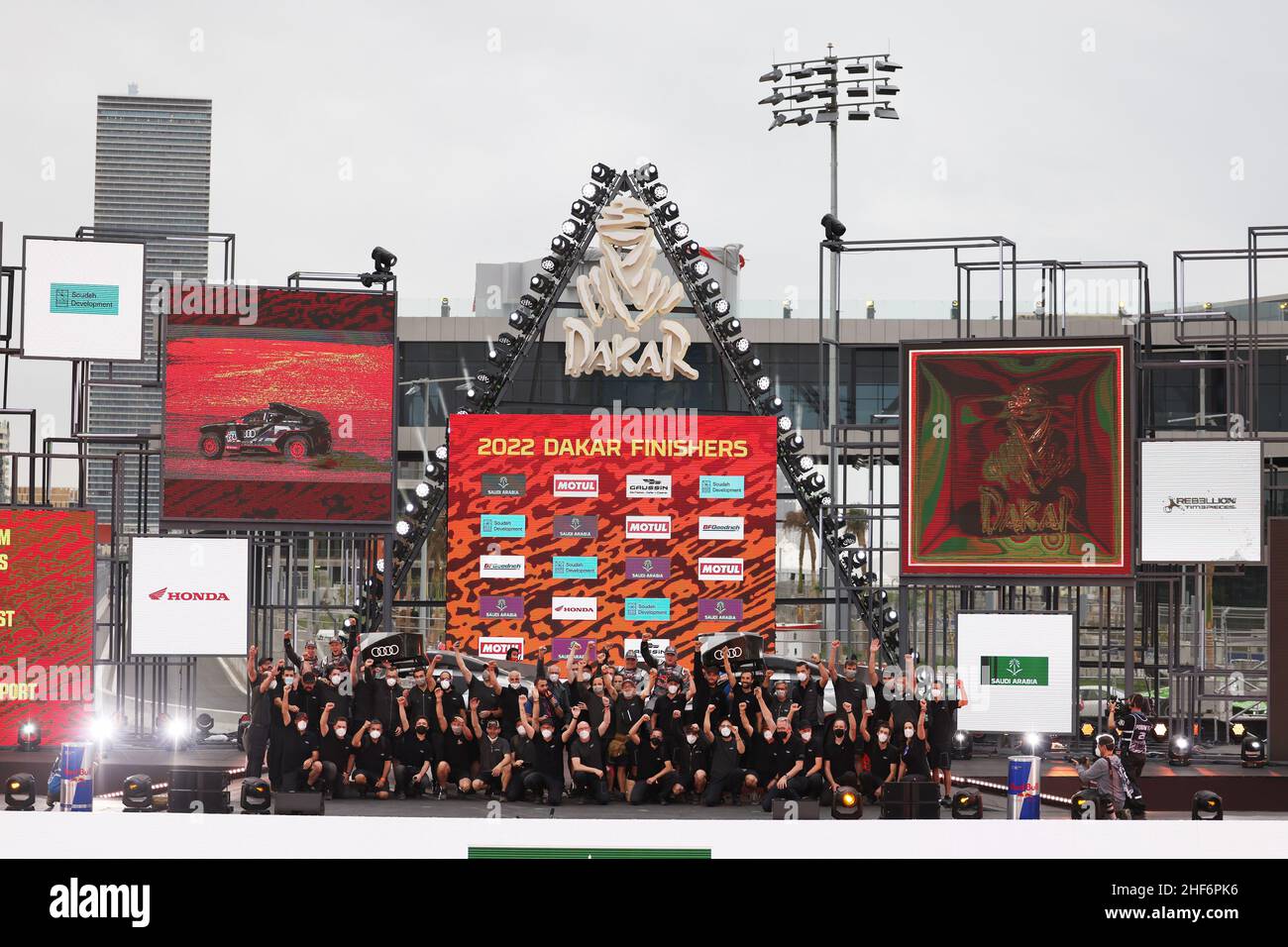 Jeddah, Saudi Arabia. 14th Jan, 2022. Team Audi during the Podium ...