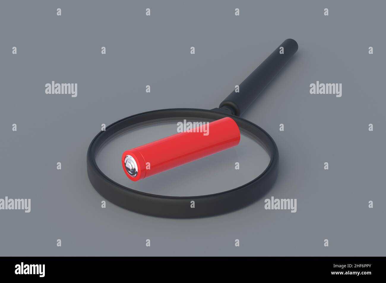 Disposable batteries aa or aaa size on magnifier. Development of ...