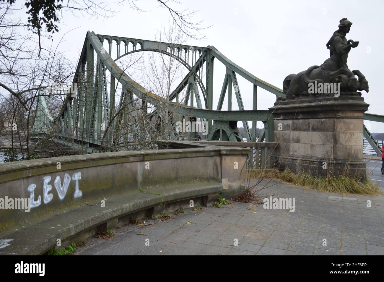 Levi graffiti, The Glienicke Bridge, Wannsee, Berlin, Germany - January ...