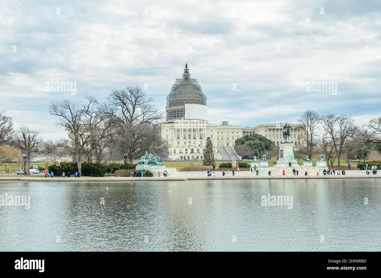 Panoramic View of United States Capitol Building and Reflecting Pool ...