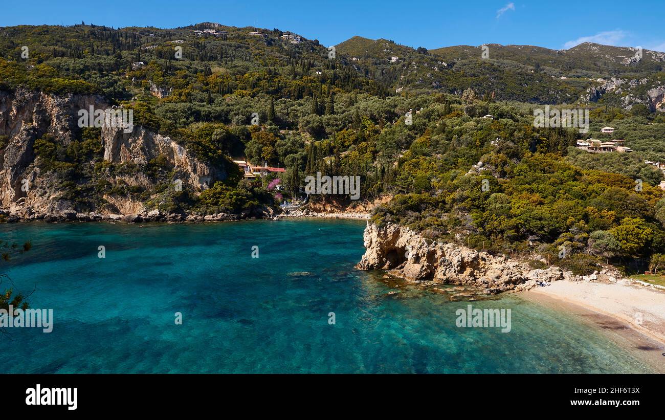 Greece, Greek Islands, Ionian Islands, Corfu, northwest, Paleokastritsa ...
