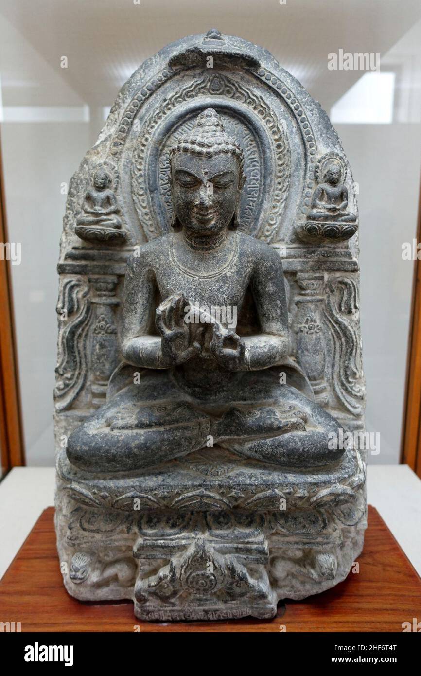 Seated Buddha, East India, Pala, 10th-11th century AD, basalt Stock ...