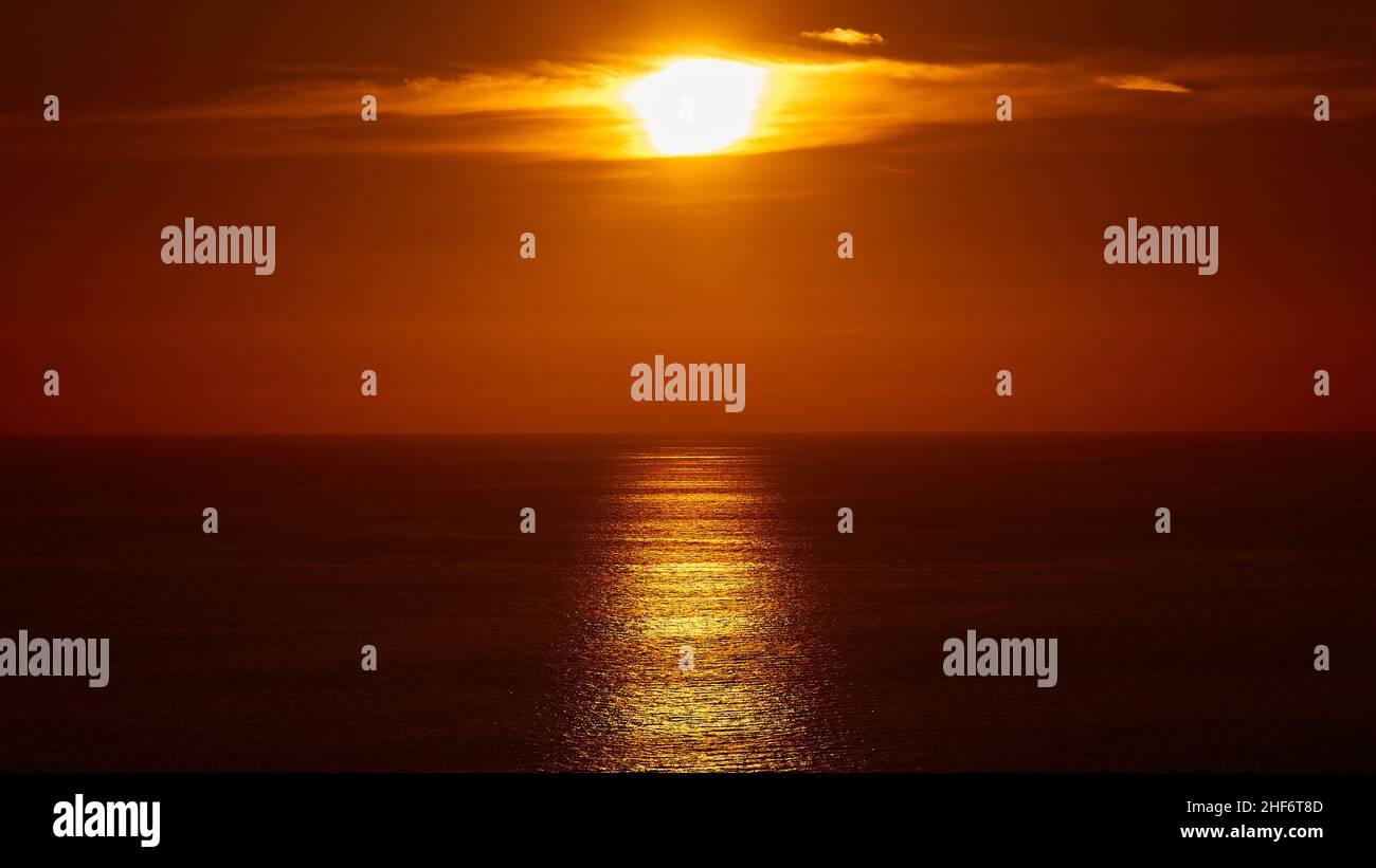 Large sun disk in the middle in the upper third hi-res stock ...