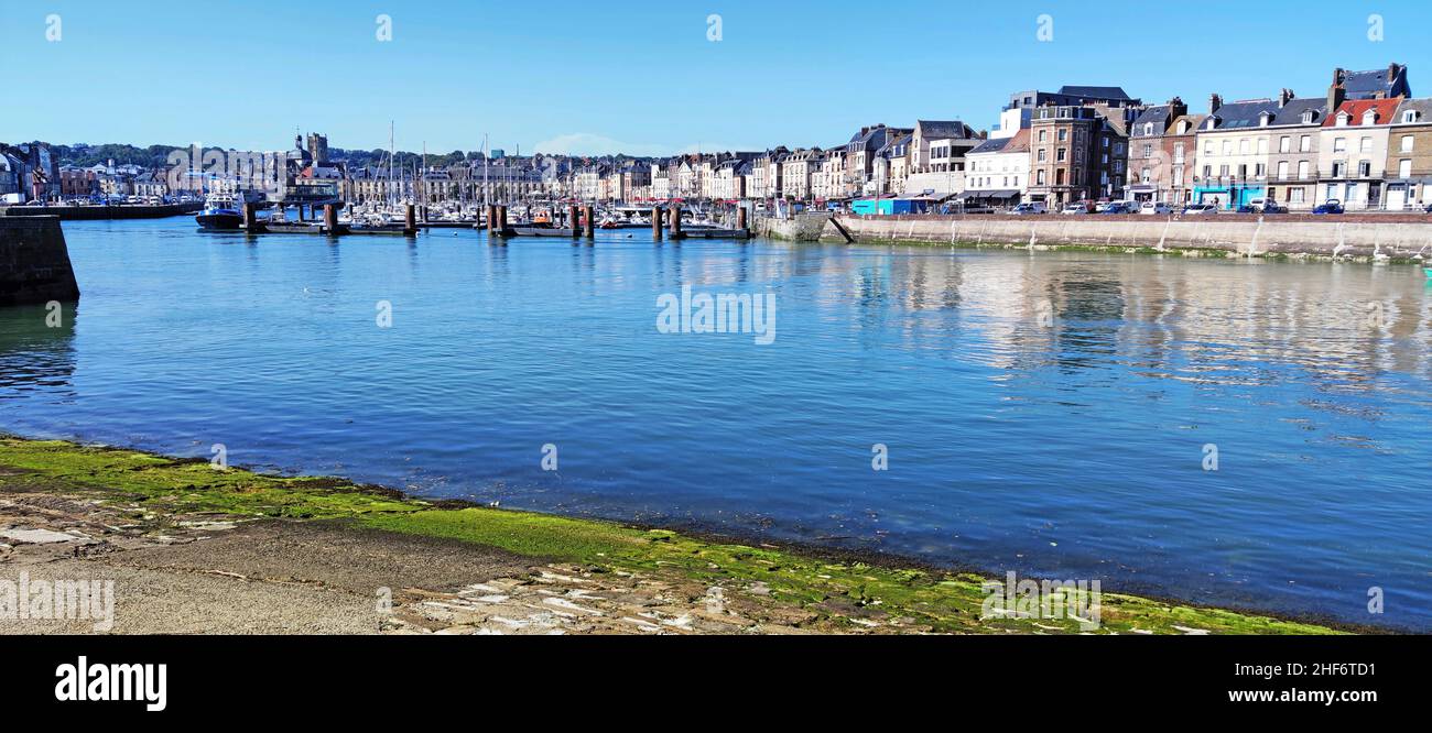 Skyline at the port of Dieppe, France, Normandy, Cote d'Albatre Stock ...