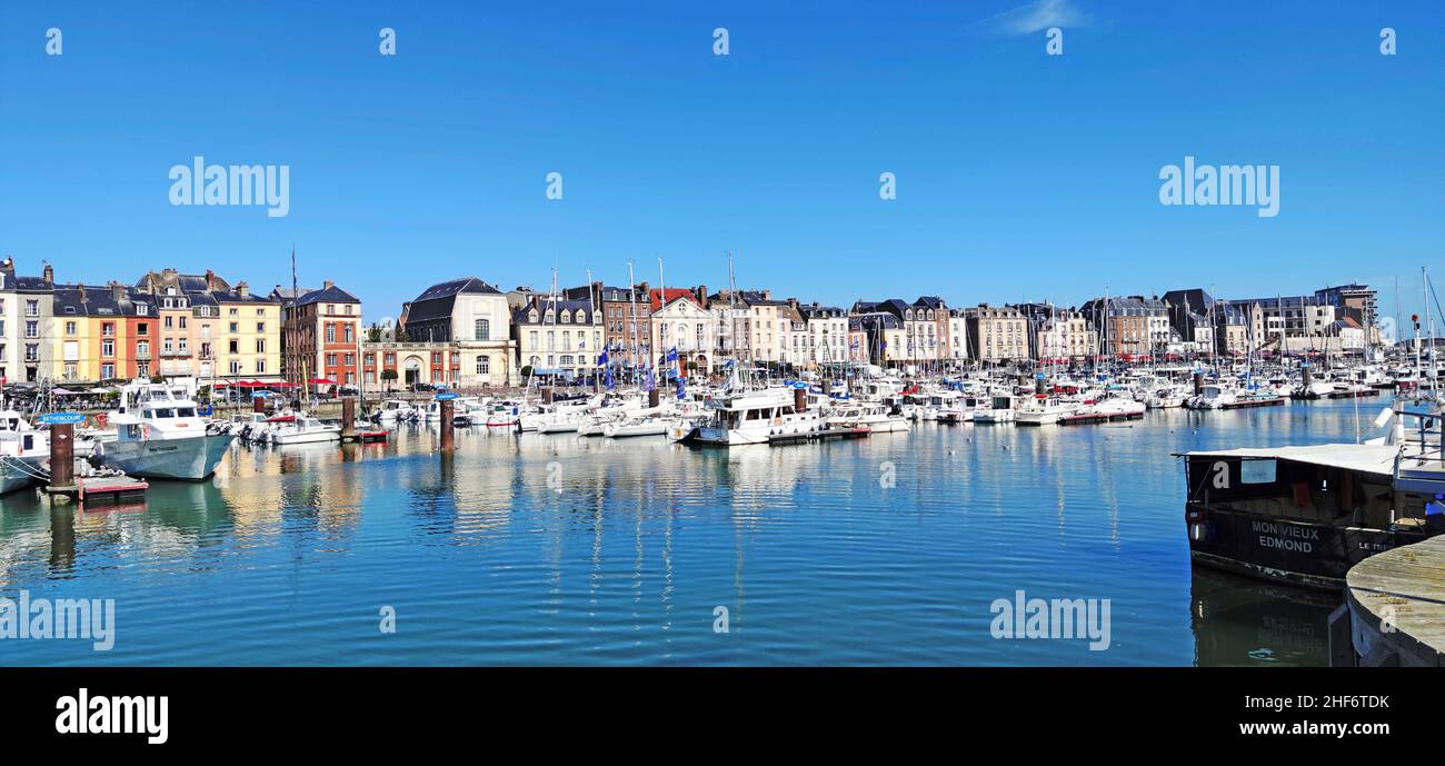 Skyline at the port of Dieppe, France, Normandy, Cote d'Albatre Stock ...
