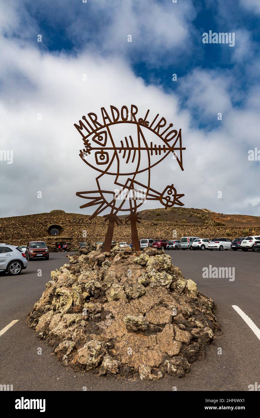 Metal sculpture, Mirador del Rio, designed by César Manrique, Spanish ...