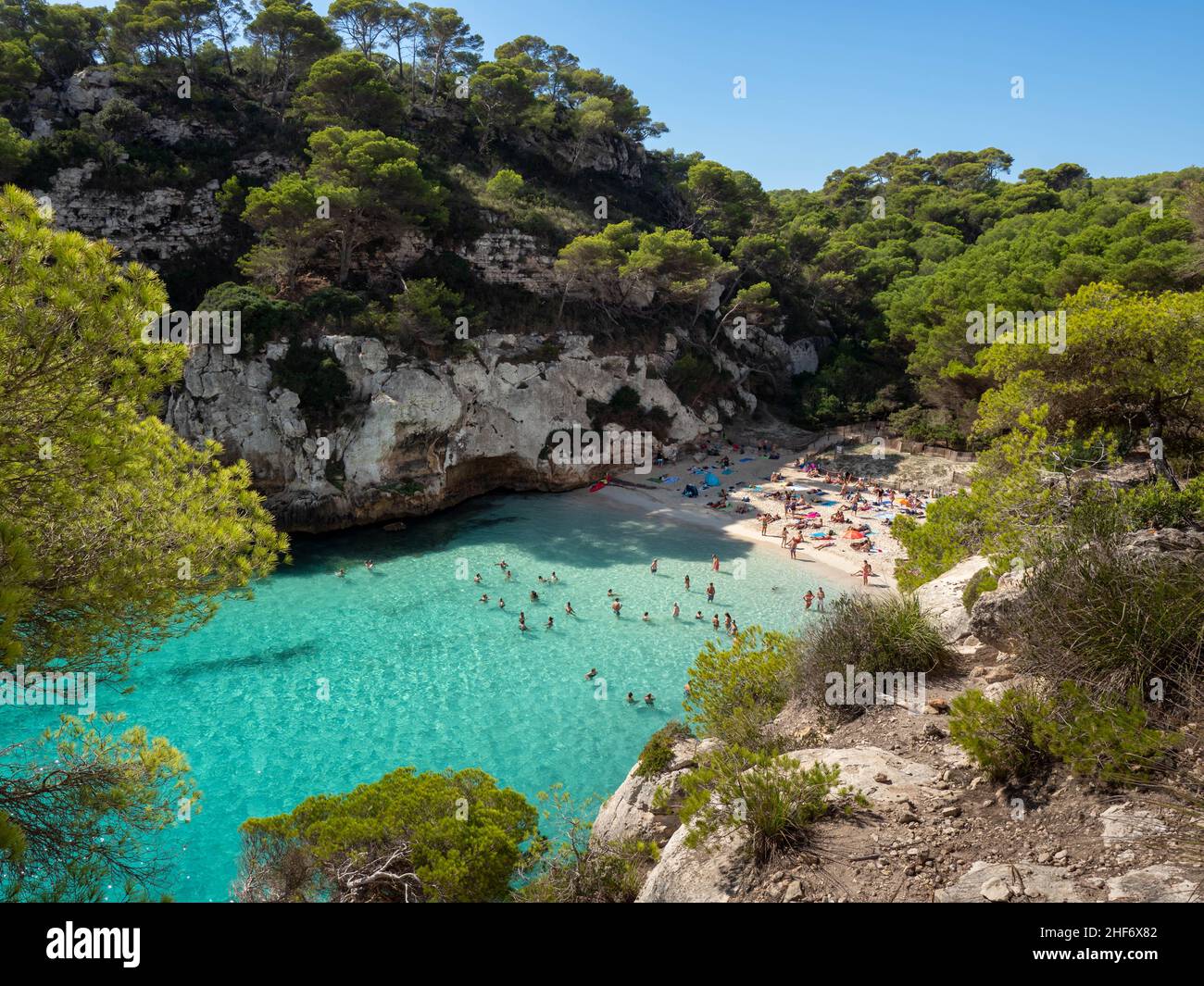 Macarelleta cove in Menorca Island is one of the most beautiful beaches ...