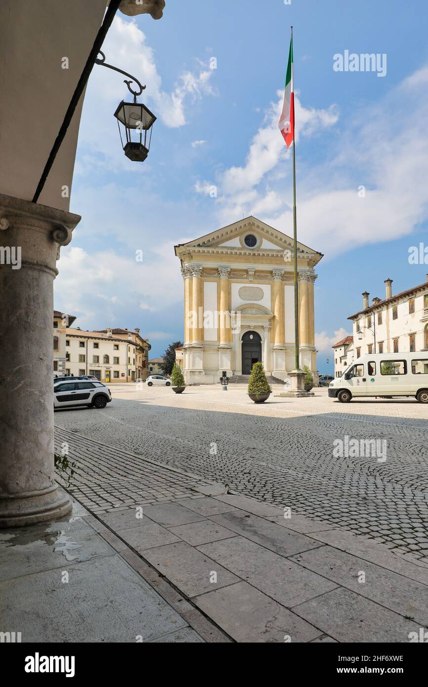 italy, Veneto, province of Belluno, the historic center of Mel, a town ...