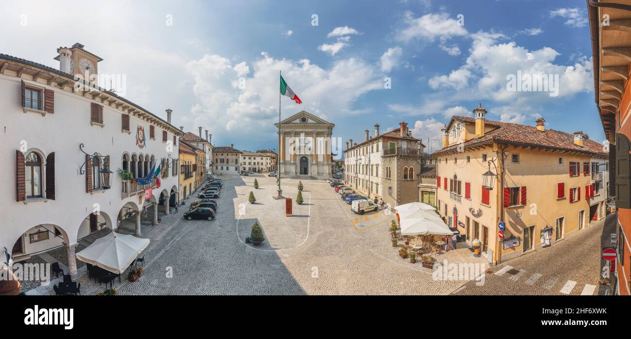 italy, Veneto, province of Belluno, the historic center of Mel, a town ...