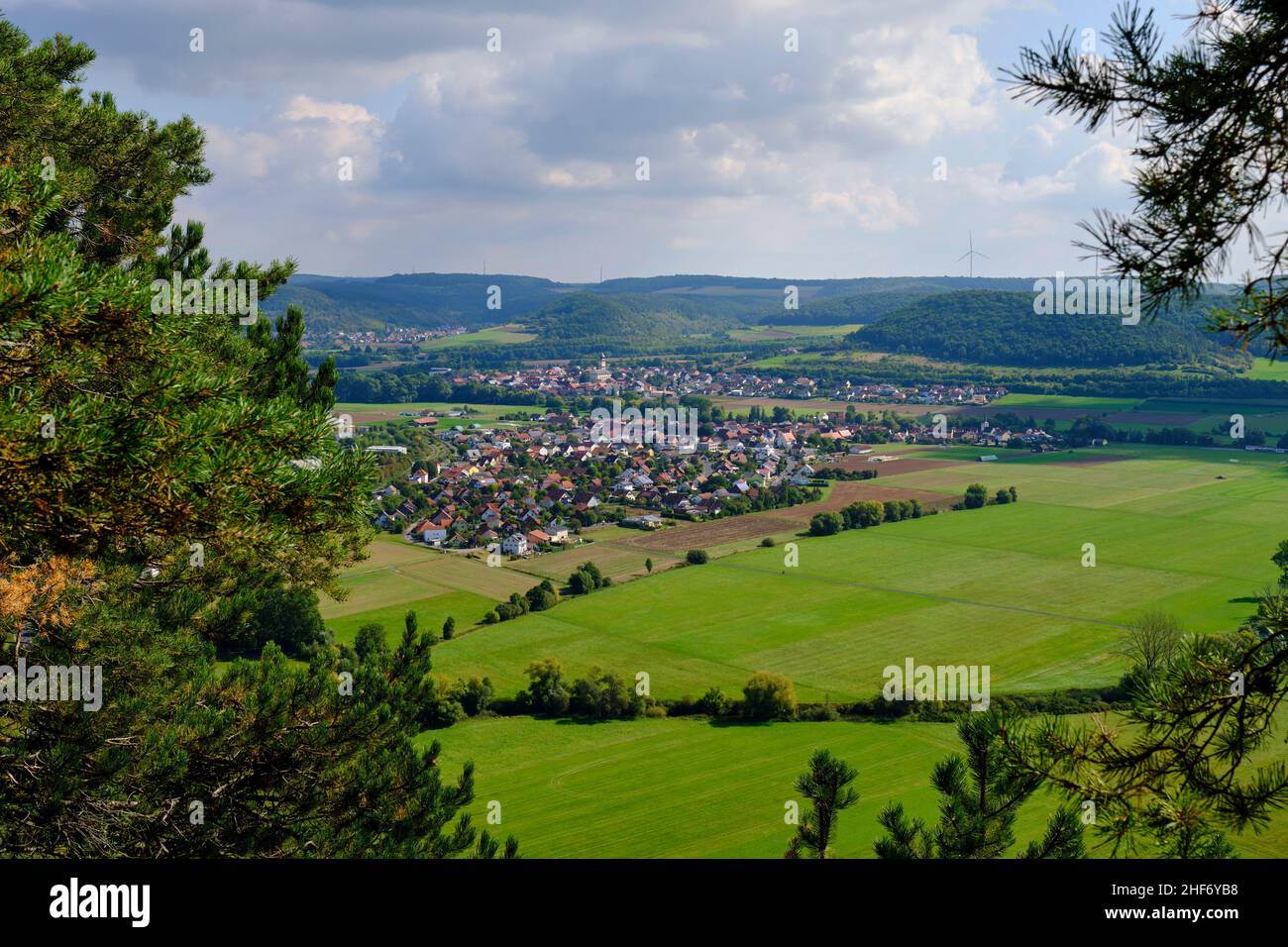 Vineyards and limestone cliffs at the Hammelberg nature reserve near ...