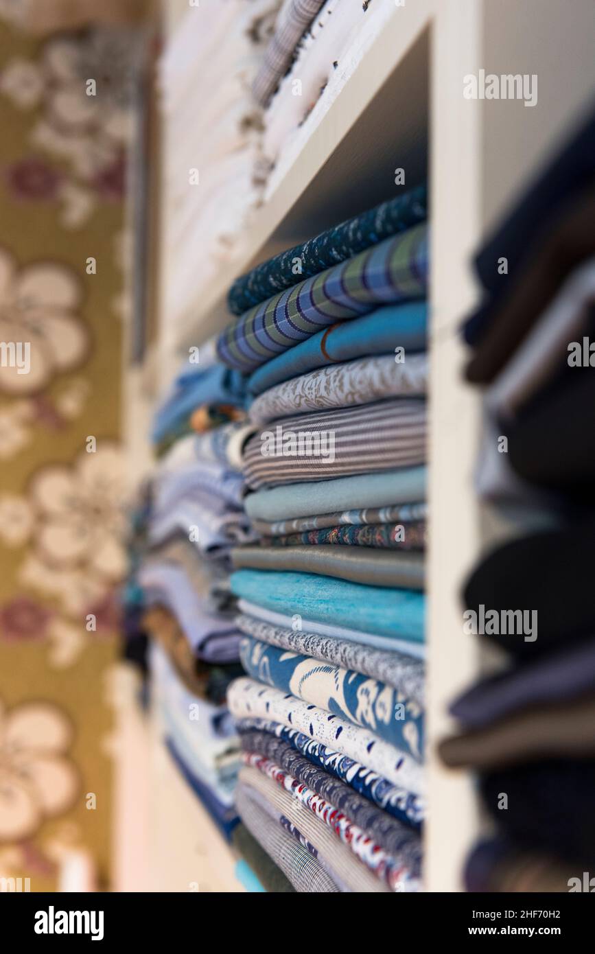 Fabrics, patterns, shelf Stock Photo - Alamy