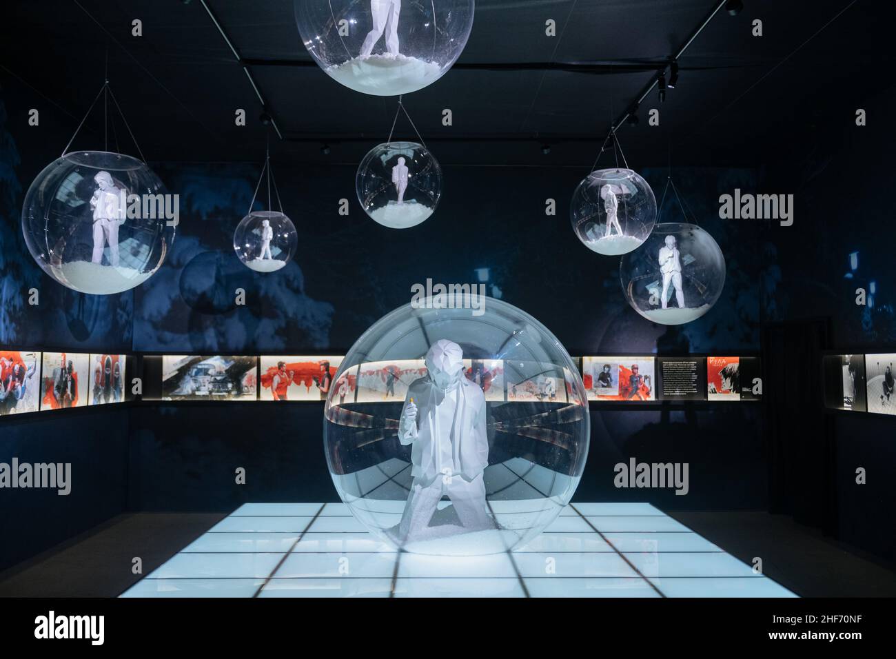 January 13, 2022. - Russia, Moscow. - An exhibition titled 'Viktor Tsoi ...