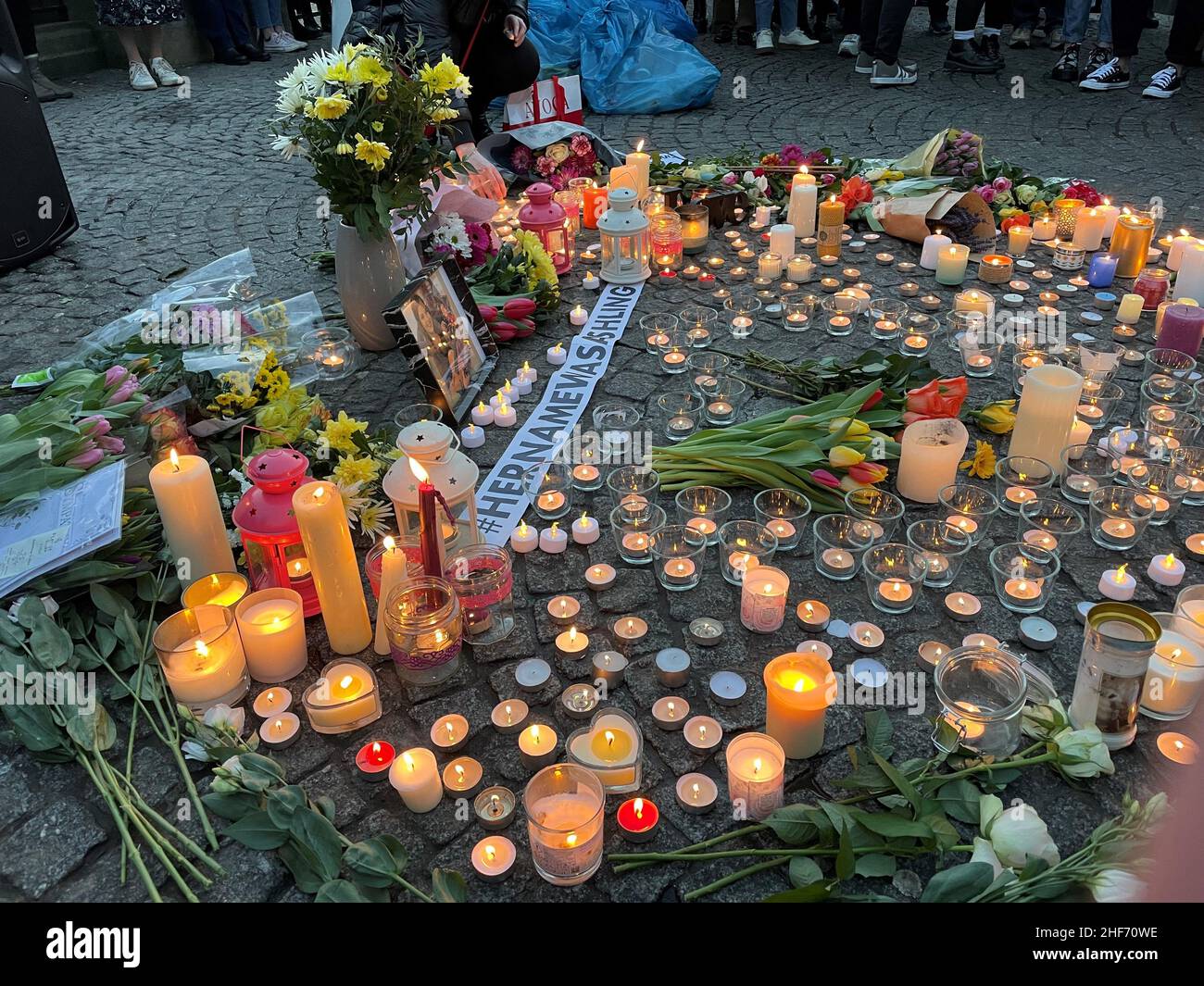 Candles lit as hundreds of people attend a vigil in memory of Aisling ...