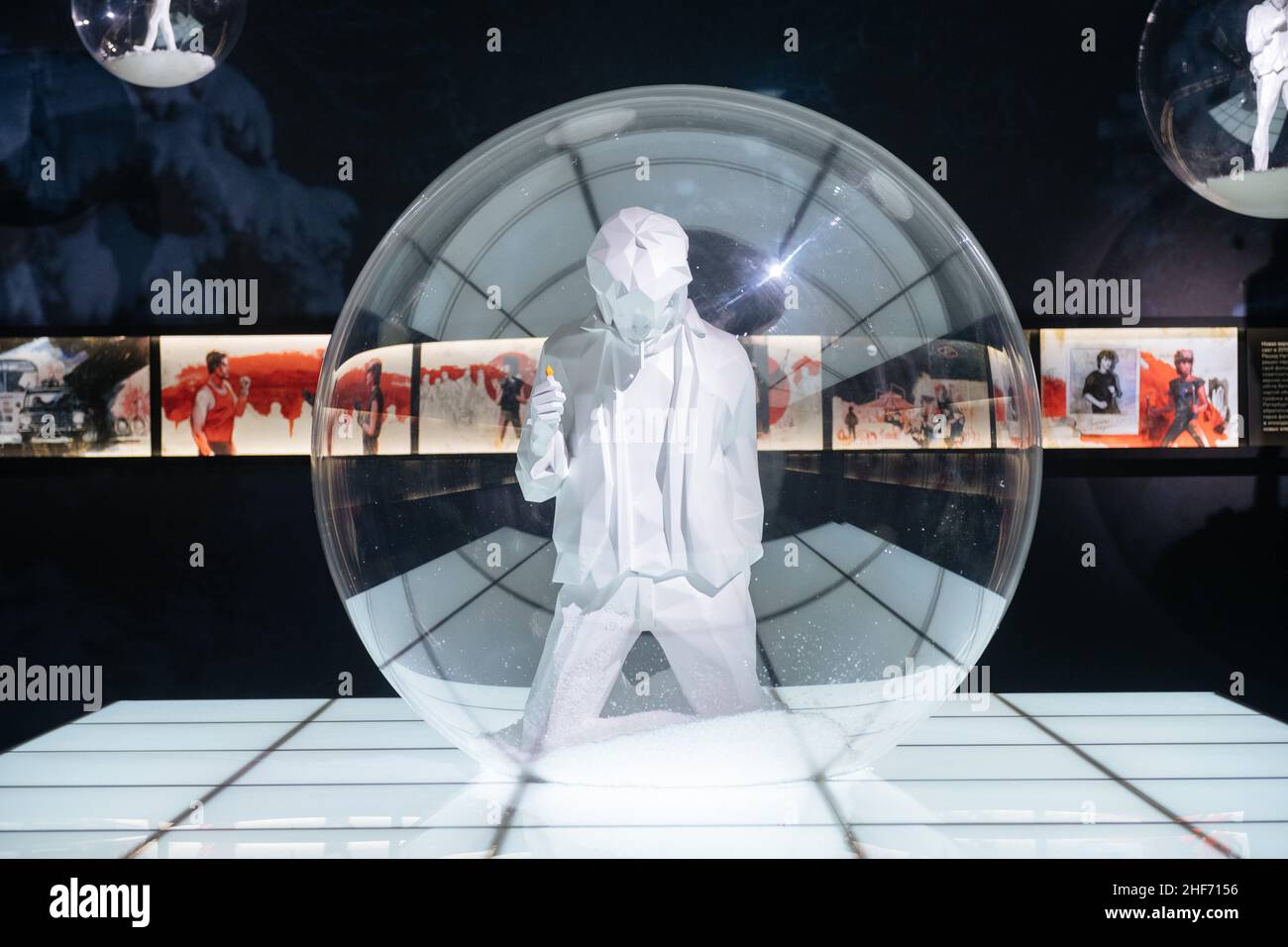 January 13, 2022. - Russia, Moscow. - An exhibition titled 'Viktor Tsoi ...