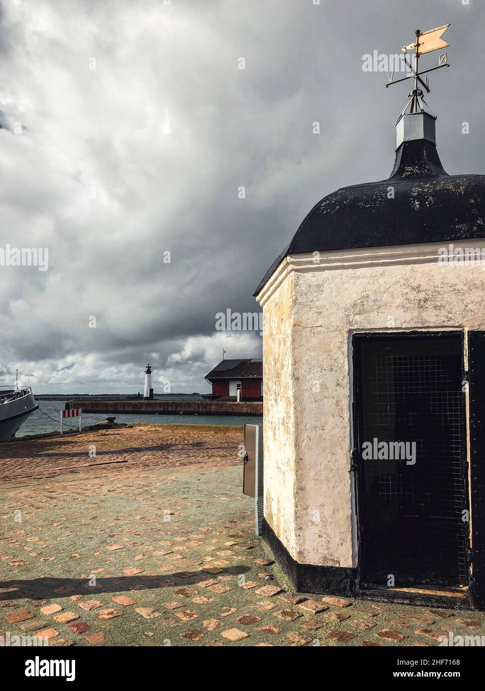 Lighthouse, tower, Fyn, Funen, West Funen, island, Assens, Denmark ...