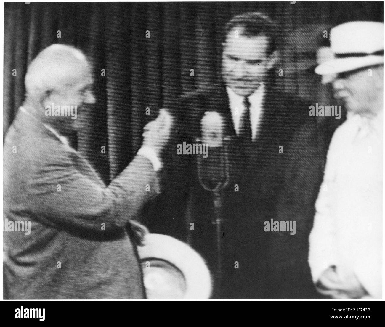 Screenshot of Richard Nixon and Nikita Khrushchev debating on Soviet ...