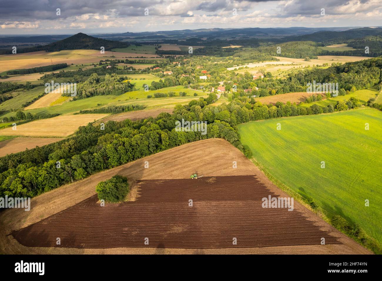 Europe, Poland, Lower Silesia, Ostrzyca / Spitzberg - extinct volcano ...