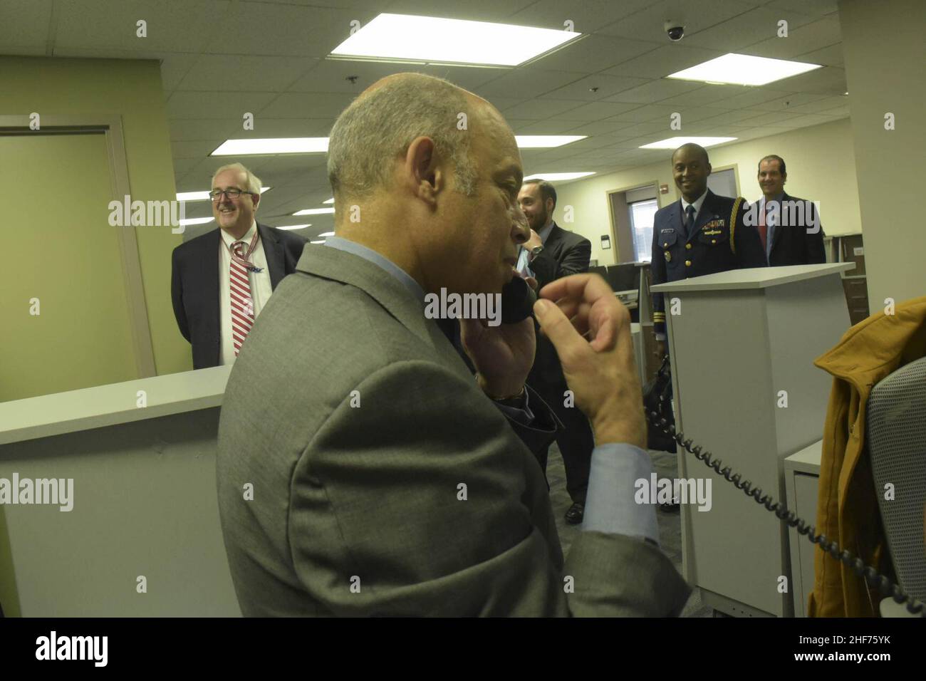 Secretary Johnson Visits with FEMA Employees (26333837372 Stock Photo ...