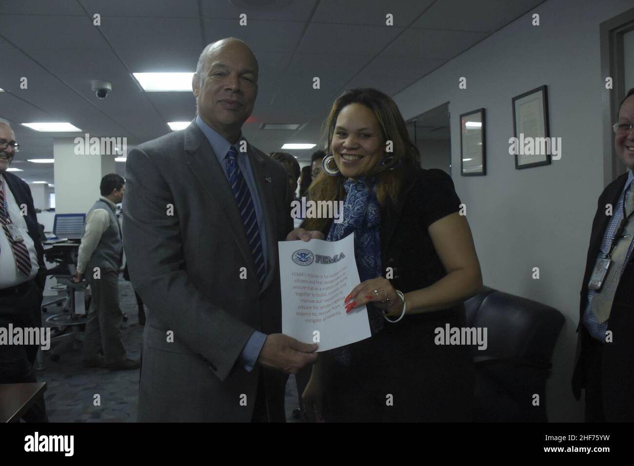 Secretary Johnson Visits with FEMA Employees (25823660573 Stock Photo ...