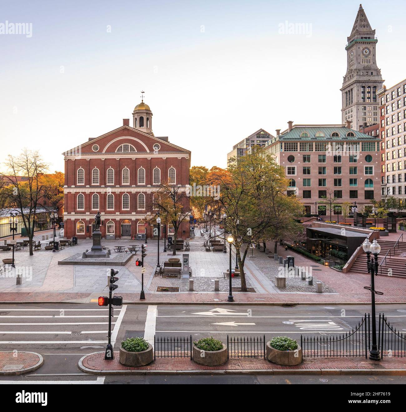 Boston in Massachusetts, USA at Quincy Market and Faneuil Hall Stock ...