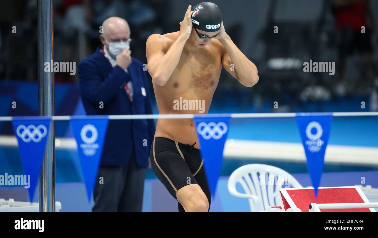 JULY 26th, 2021 - TOKYO, JAPAN: Thomas Ceccon of Italy in action during ...