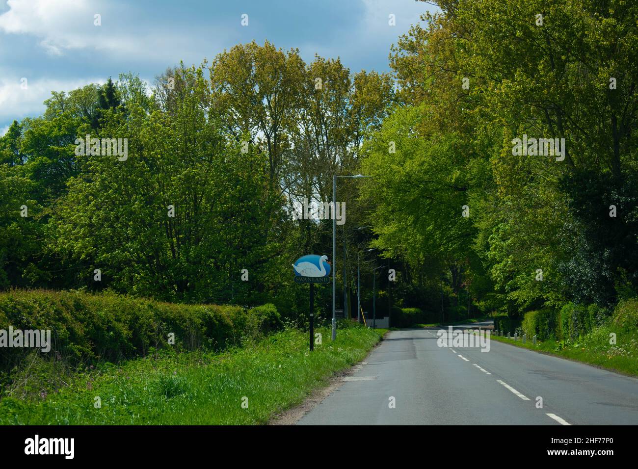 Road sign on street directing to Swanland in Kingston upon Hull, East ...