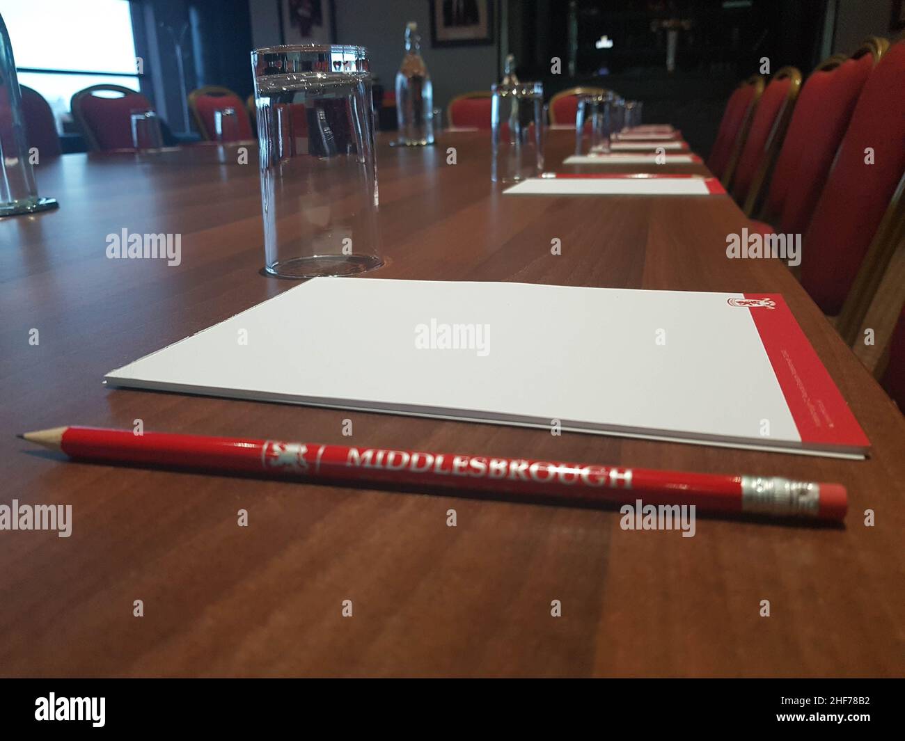 Conference table water glasses set hi-res stock photography and images ...