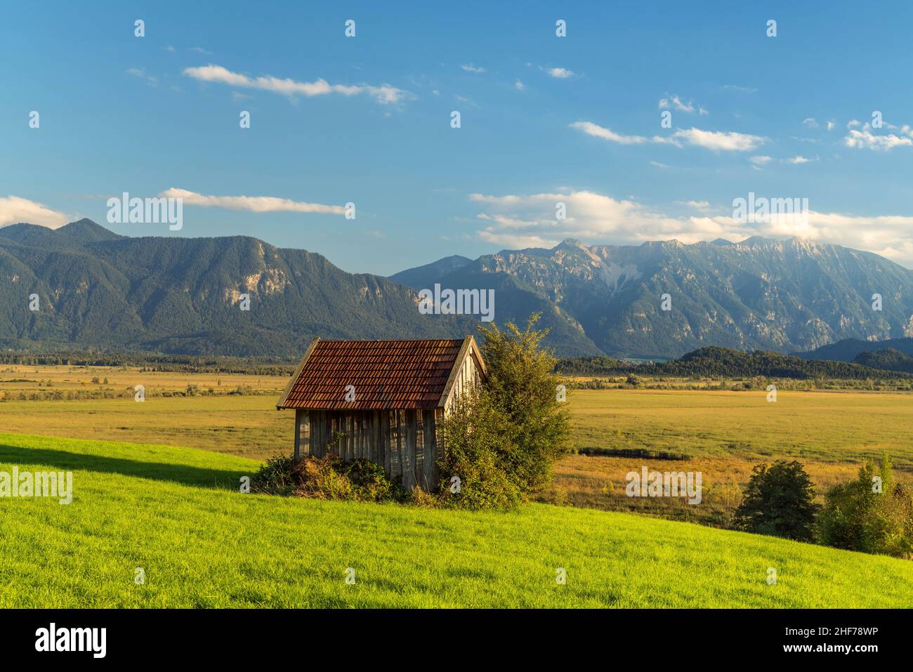 View over murnauer moos to the bavarian alps hi-res stock photography ...