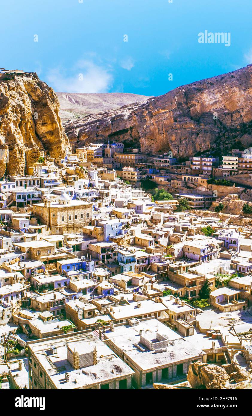 Ma'loula or Maaloula, a small Christian village in the Rif Dimashq ...