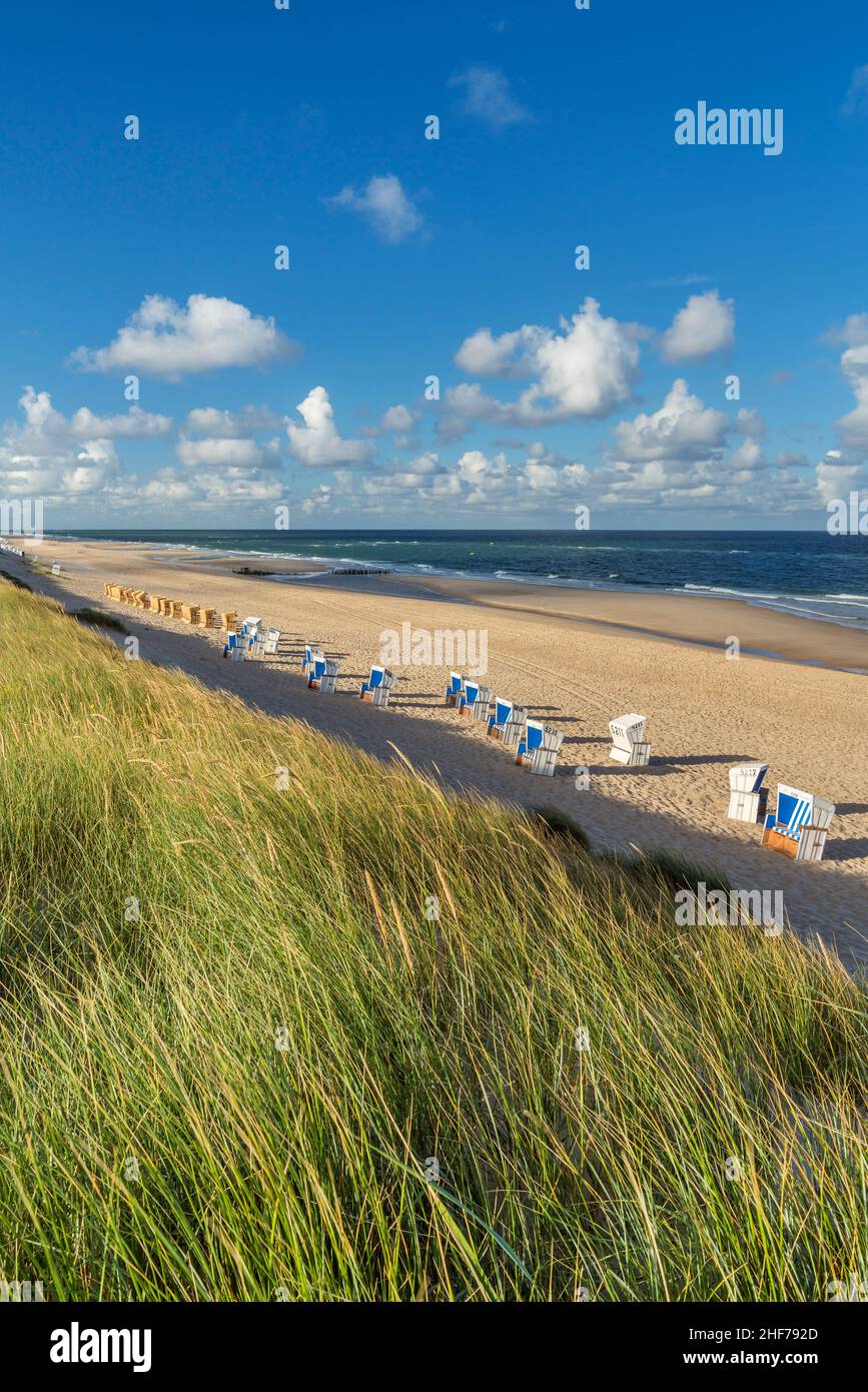 Beach in front of Rantum, Sylt Island, Schleswig-Holstein, Germany ...