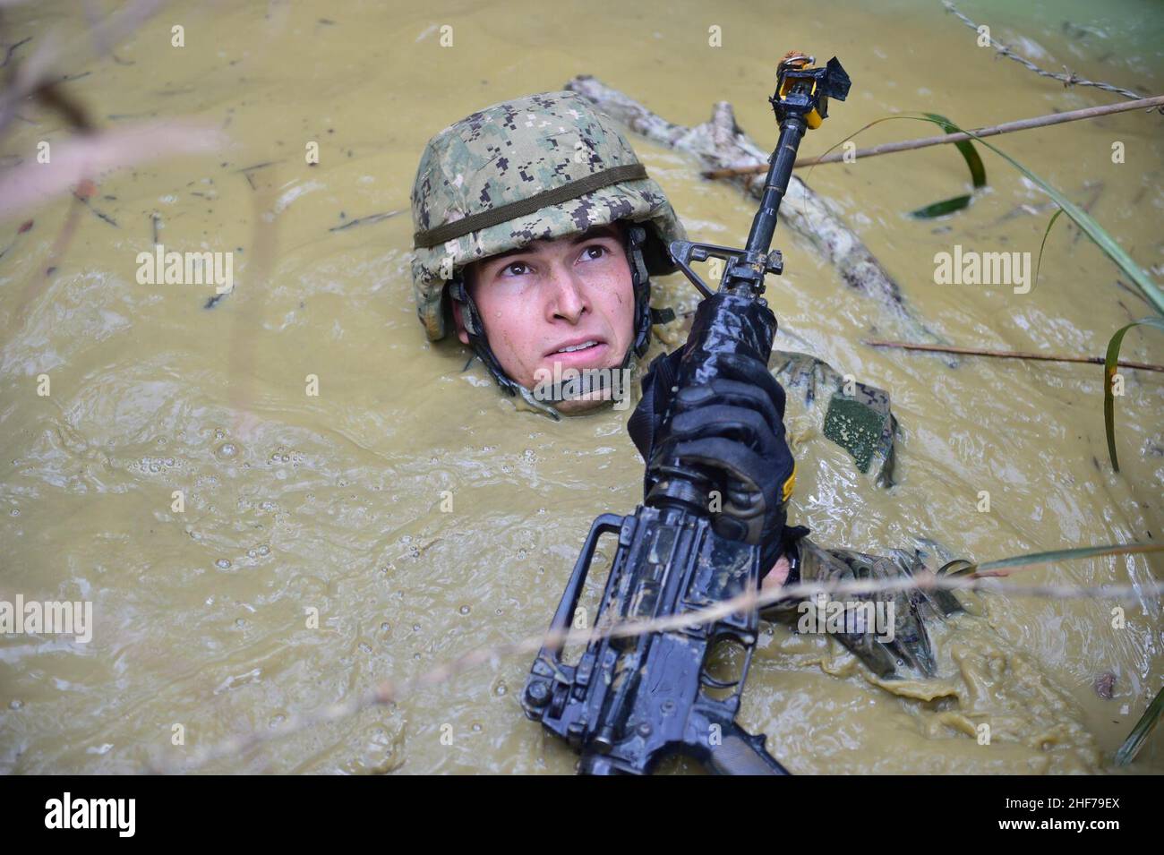 Seabee is participating in the endurance course at the Jungle Warfare ...