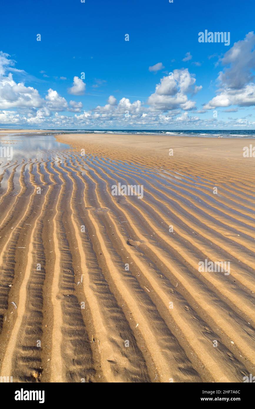 Ripple marks on the beach in front of wenningstedt hi-res stock ...